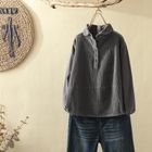 ZIMO - Long-Sleeve Plain Corduroy Blouse | YesStyle