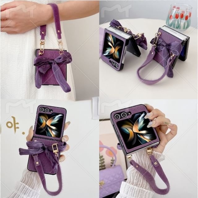 Edgin - Chenille Bow String Mobile Phone Case Samsung Galaxy Z Flip 3 ...