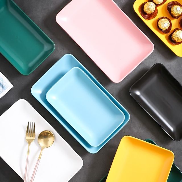 Hashi - Plain Rectangular Ceramic Plate (various designs) | YesStyle