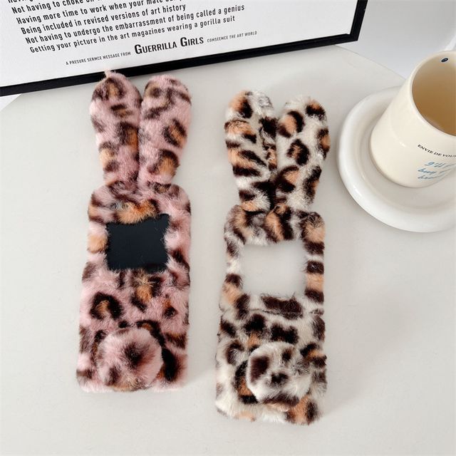 Edgin - Chenille Leopard Print Rabbit Mobile Phone Case - Samsung ...