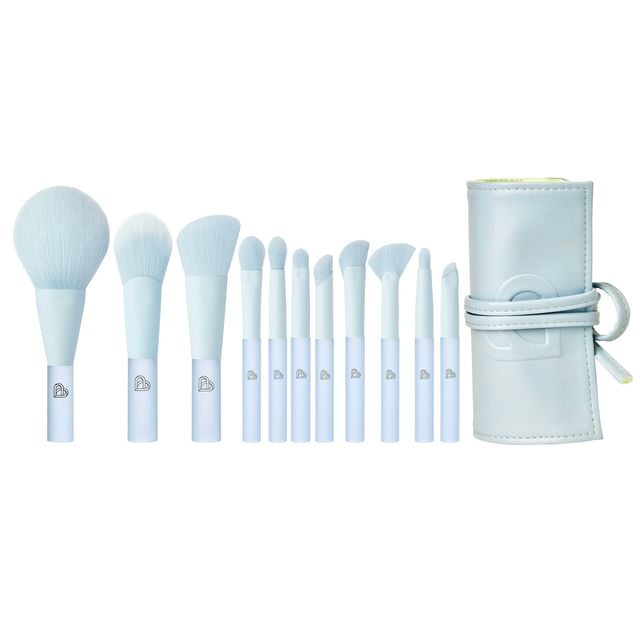 BLJ - Mini Make Up Brush Pouch Set - Blue | YesStyle