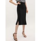Styleonme - Zip-Back Slit-Hem Midi Skirt | YesStyle