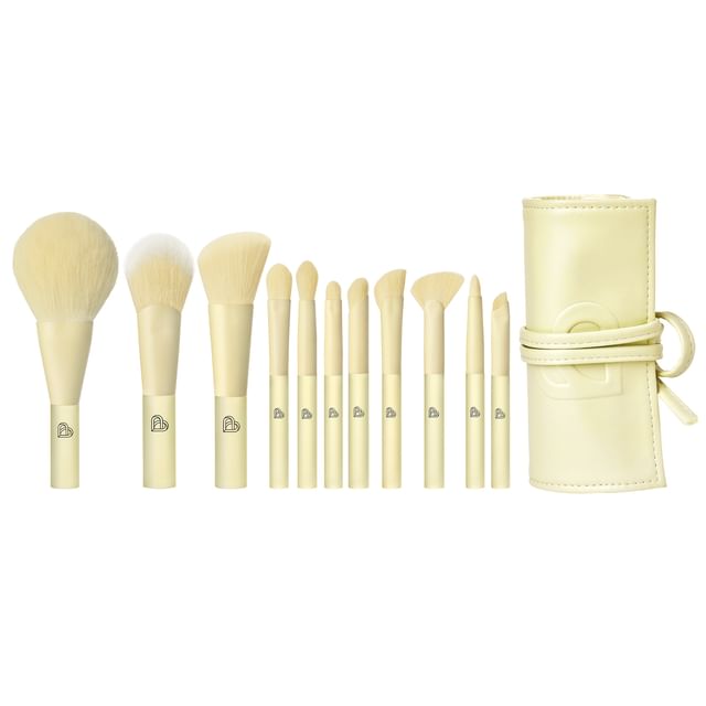 BLJ - Mini Make Up Brush Pouch Set - Yellow | YesStyle