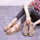 Inanna - Flower Applique Platform Sandals | YesStyle