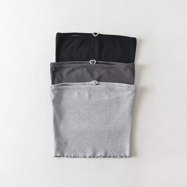 Osion - Plain Heart Buckled Tube Top | YesStyle