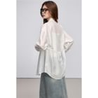 Odestra - Long-Sleeve Button-Up Plain Sheer Shirt | YesStyle