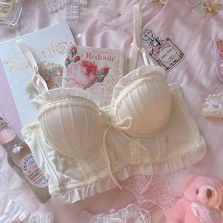 Prinsis - Bow Detail Frilled Bustier Bra Top | YesStyle