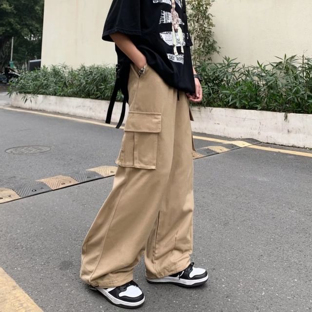 Bay Go Mall - Mid Rise Straight Cutting Cargo Pants | YesStyle