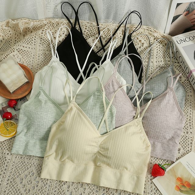 Lemongrass - Strappy Push-Up Bra Top in 6 Colors | YesStyle