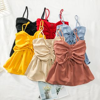 Lemongrass - Sleeveless Drawstring Top | YesStyle