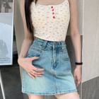 ANORA - High Rise Washed Denim Mini Skirt | YesStyle