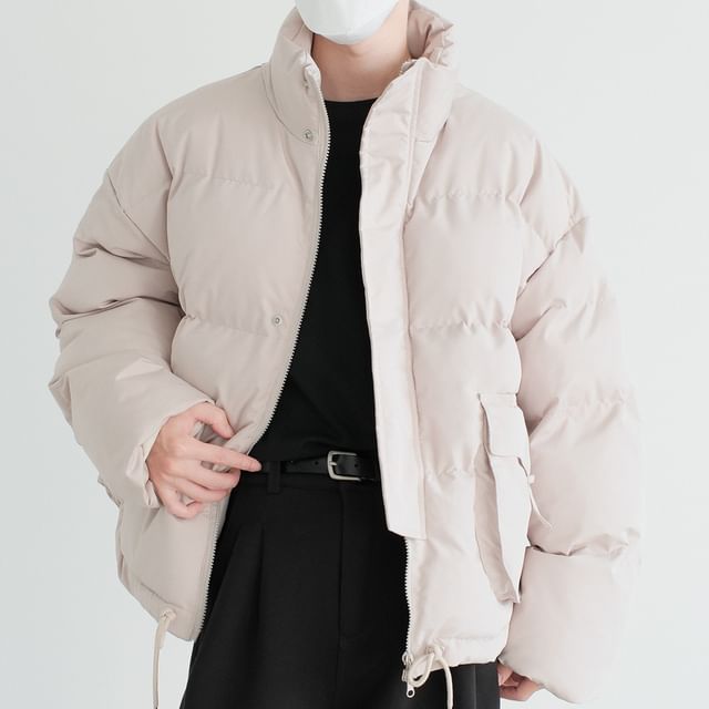 DAZO Studios - Stand Collar Plain Zip Puffer Jacket | YesStyle