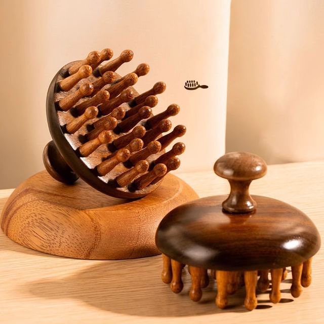 Honeyfluff - Wooden Head Scalp Massager / Nose Scraping Tool / Hair ...