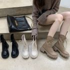 KICKOFF - Lace-Up Block-Heel Short Boots | YesStyle