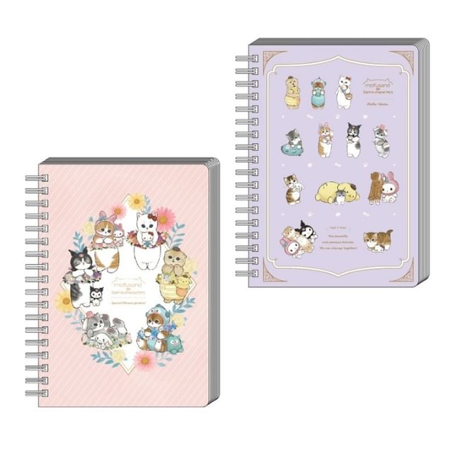 White & Peach - mofusand x Sanrio Characters B6 Notebook | YesStyle
