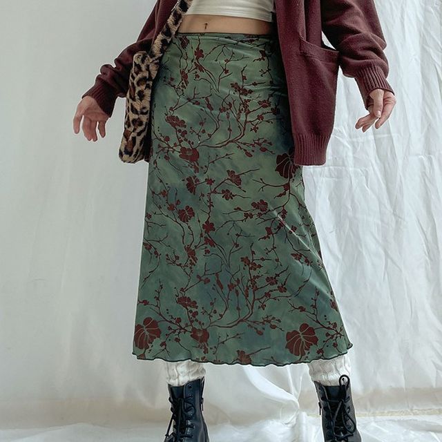 Sosana - Low Waist Tie-Dyed Midi Skirt | YesStyle