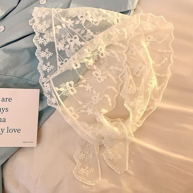 Show Mind - Lace Triangle Head Scarf (Various Designs) | YesStyle