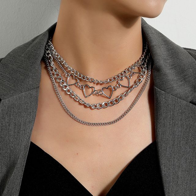 YASIN Layered Heart Chain Necklace YesStyle