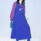 DUKA - Cartoon Embroidered Overall Dress | YesStyle