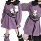 Florimi - Peter Pan Collar Bear Print Eyelet Lace Trim Name Badge ...