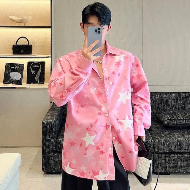 Freehop - Star Print Button-Up Shirt Jacket | YesStyle