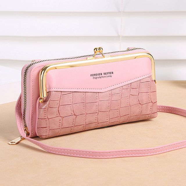 Bonnie Lonny - Croc Grain Mobile Crossbody Bag | YesStyle