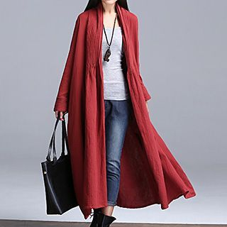 chic n' fab - Open Front Long Light Jacket | YesStyle