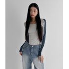 SIMPLY MOOD - Two-Tone Crop Tee | YesStyle