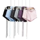 Asiris - High Waist Plain Cutout Drawstring Shorts | YesStyle