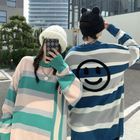 Sophia - Smiley Face Striped Cardigan | YesStyle