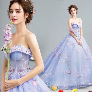 Caprice - Floral Trained Ball Gown | YesStyle