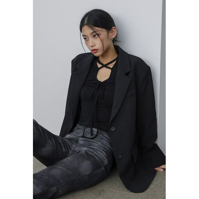 SIMPLY MOOD - Single-Breasted Formal Blazer | YesStyle