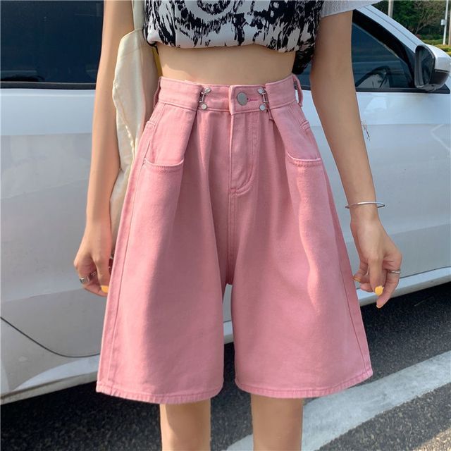 Staan Wide Leg Denim Shorts Yesstyle