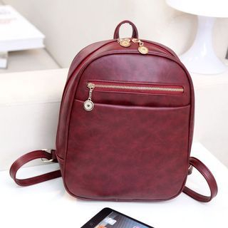 Shinsi - Faux Leather Backpack | YesStyle