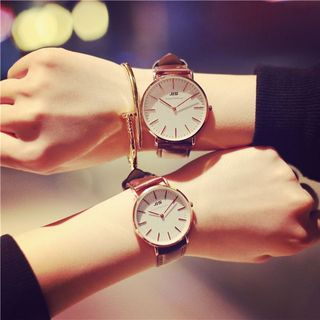 InShop Watches - Couple Matching Faux-Leather Strap Watch | YesStyle