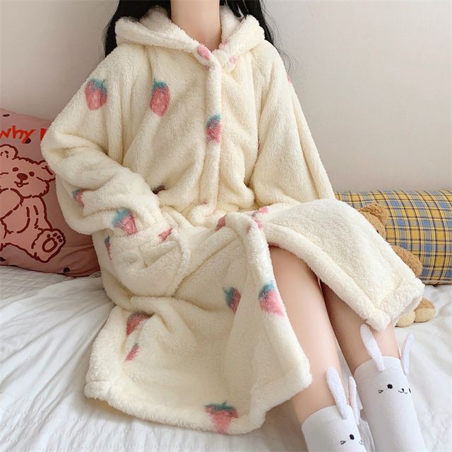 Gecko - Strawberry Pajama Robe | YesStyle