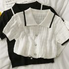 Lemongrass - Embossed Light Knit Polo Shirt | YesStyle