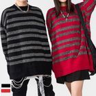 TIDE CARD LOG - Couple Matching Crew Neck Striped Sweater | YesStyle