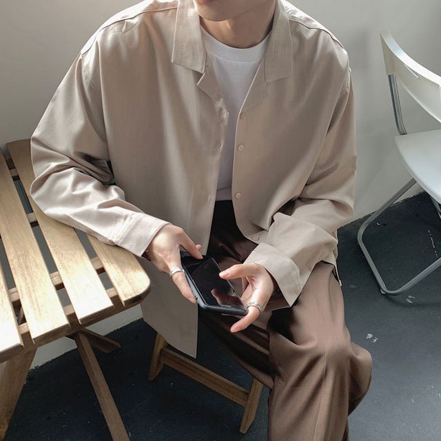 Macho - Open-Collar Shirt | YesStyle