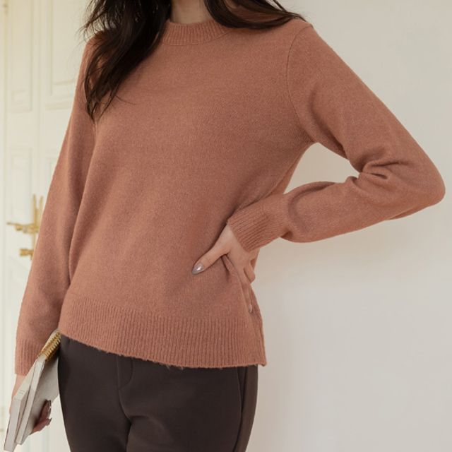 JUSTONE - Crew-Neck Rib-Trim Sweater | YesStyle