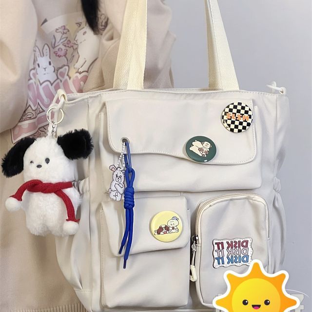 Anchara - Nylon Multi-Way Crossbody Bag / Charm / Set | YesStyle