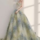 Caprice - Strapless Floral A-Line Evening Gown | YesStyle