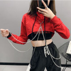 Thetis - Cropped Hoodie with Chain | YesStyle