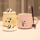 Forsetti - Set: Panda Print Ceramic Mug + Lid + Stirrer | YesStyle