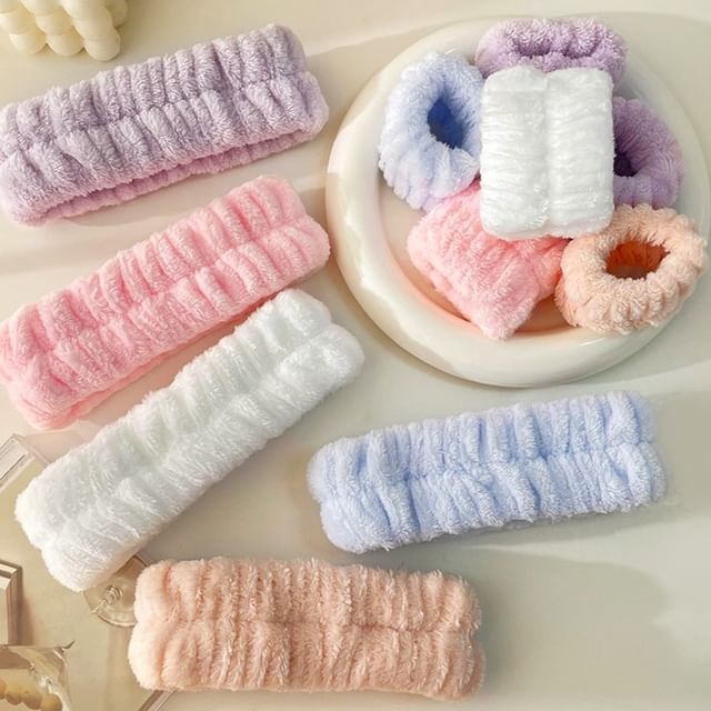 Miumi - Plain Face Wash Headband / Wrist Band / Set | YesStyle