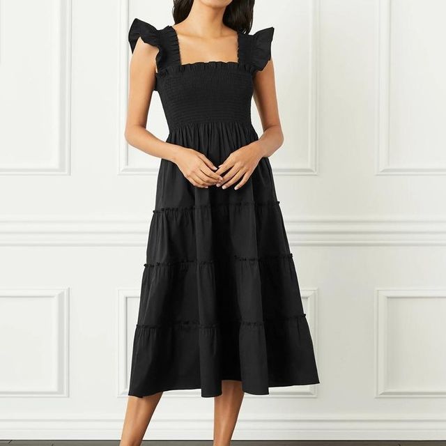 LaLaLadies - Ruffled Plain Tiered Midi Sundress | YesStyle