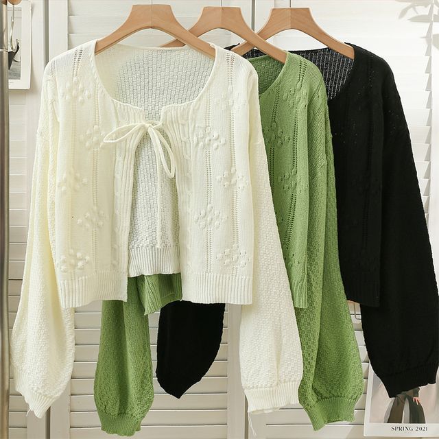 Lemongrass - Tie-Front Light Cardigan | YesStyle