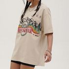 TIDE CARD LOG - Elbow-Sleeve Round Neck Mountain Print Tee | YesStyle