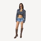 LIPHOP - Plaid Crop Shirt & Bra Top Matching Set | YesStyle