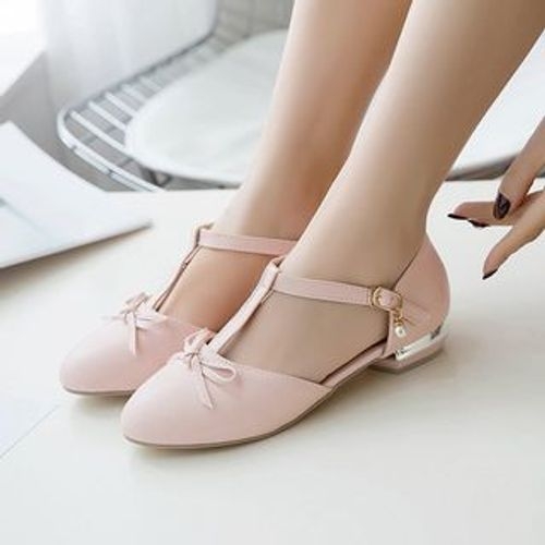 Megan - Tie Knot Accent T-Strap D'Orsay Flats | YesStyle